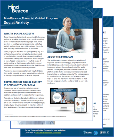 Therapist Guided Program - Social Anxiety Brochure Download